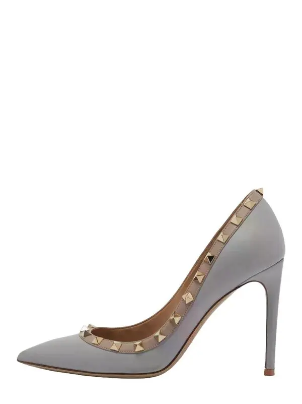 Valentino Garavani Rockstud Pointed-toe Pumps - Grey