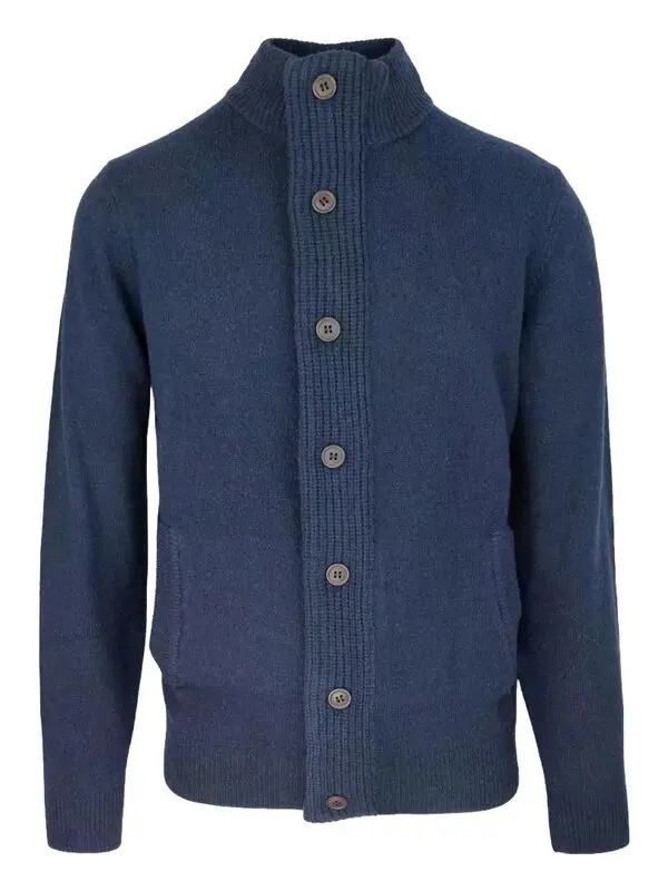 Barbour Elbow-patch Button-up Cardigan - Blue