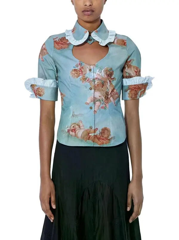 VIVIENNE WESTWOOD Angels-print Blouse - Blue