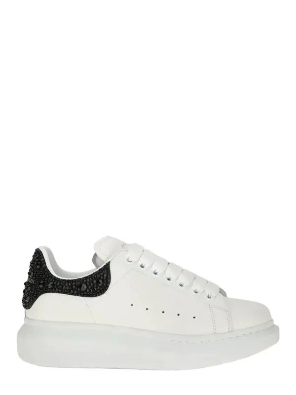 Alexander McQueen Crystal-embellished Leather Sneakers - White