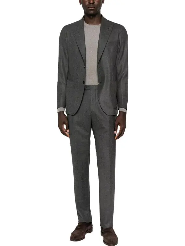 GRAN SASSO Crew-neck Long-sleeve Sweater - Grey