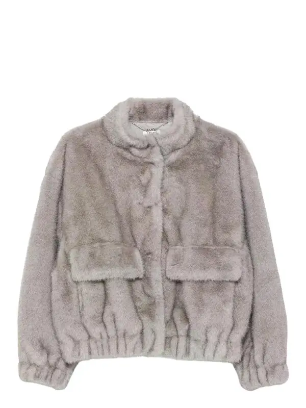 Liu Jo Faux-fur Funnel-neck Jacket - Grey