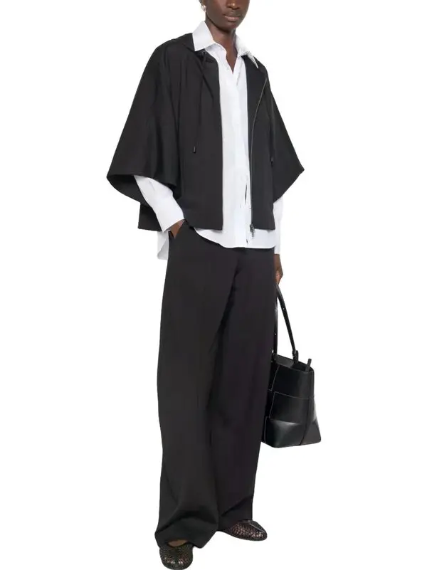 Max Mara Hooded Cape-sleeve Hoodie - Black