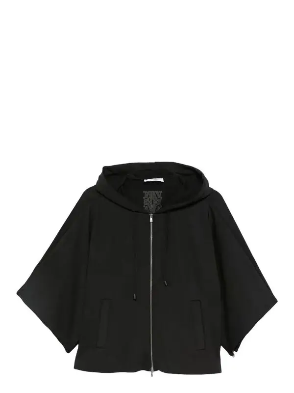 Max Mara Hooded Cape-sleeve Hoodie - Black