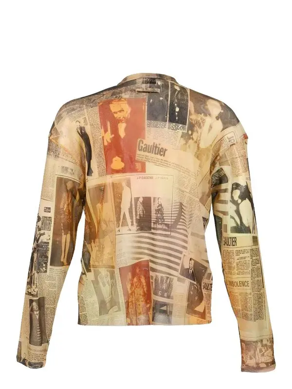 JEAN PAUL GAULTIER Printed Long-sleeve T-shirt - Neutrals
