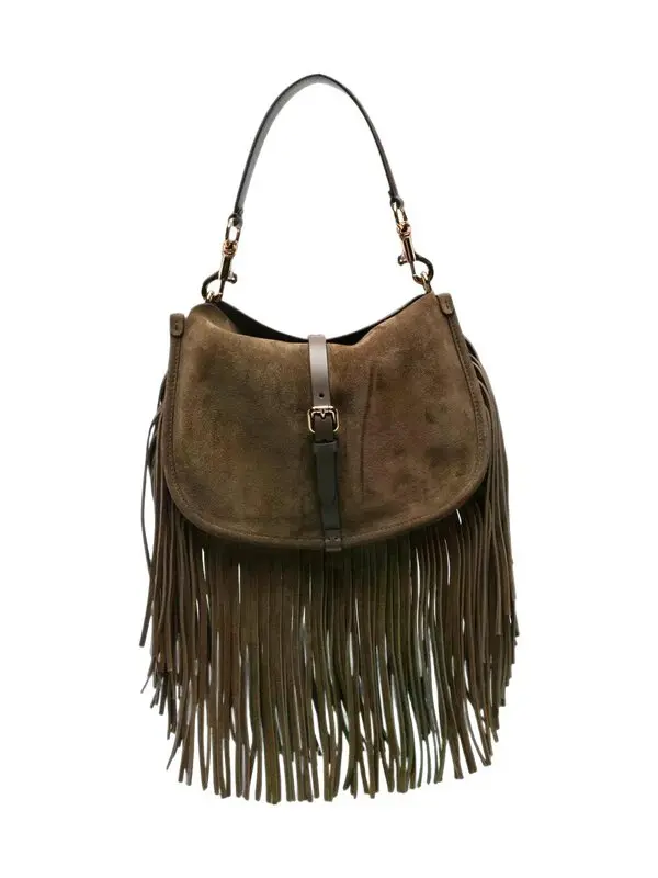 Etro Pony Fringes Shoulder Bag - Green