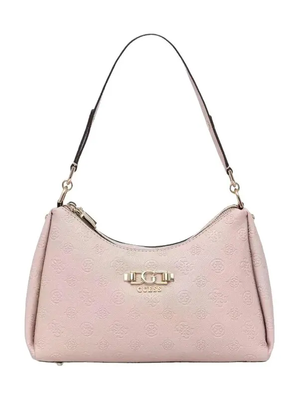 Guess Monogram Debossed Logo Plaque Tote Bag - Pink