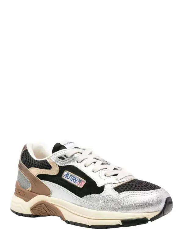 AUTRY Hyperway Panelled Leather Sneakers - Silver