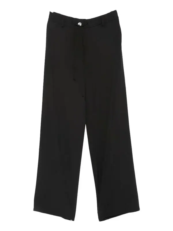Imperial Drawstring Wide-leg Trousers - Black