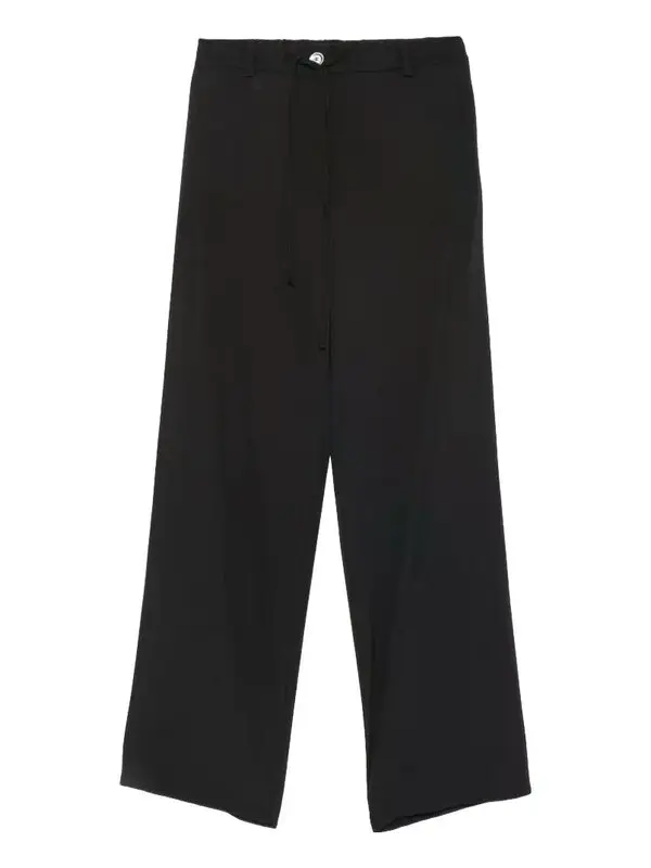 Imperial Drawstring Wide-leg Trousers - Black