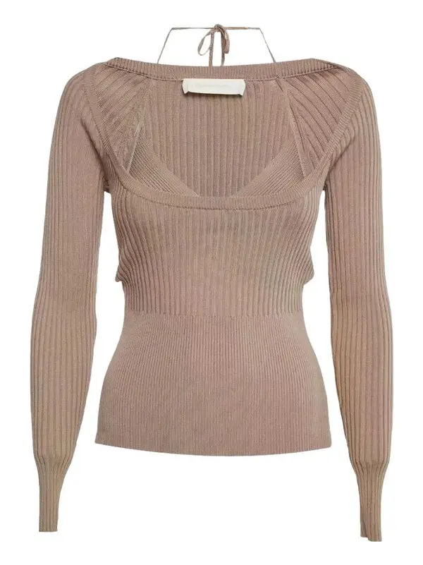 Simkhai Rib-knit Halter-neck Sweater - Neutrals