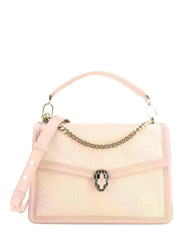 BVLGARI Serpenti Forever Quilted Leather Medium Shoulder Bag - Neutrals