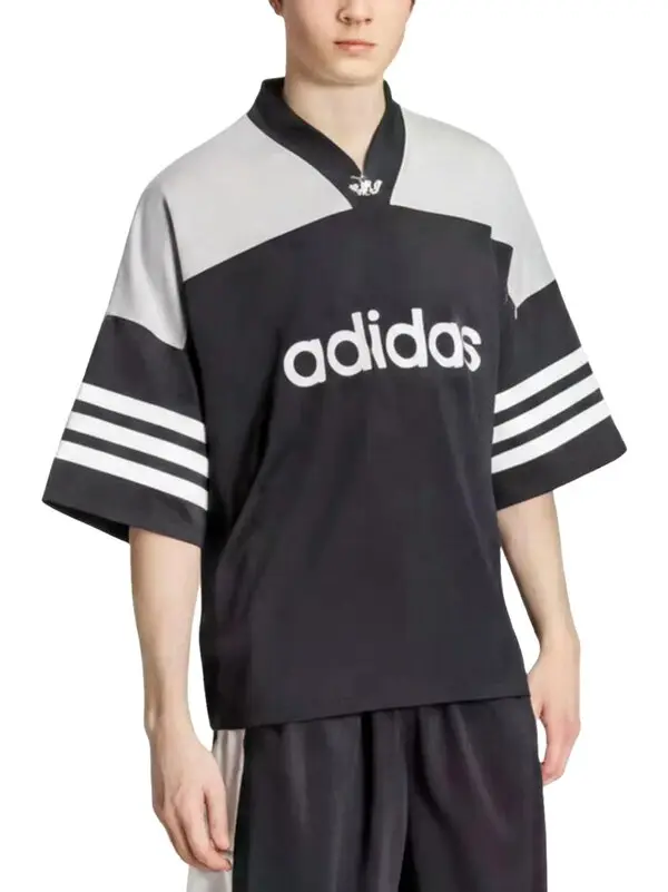 Adidas Mesh-panelled Logo-print T-shirt - Black