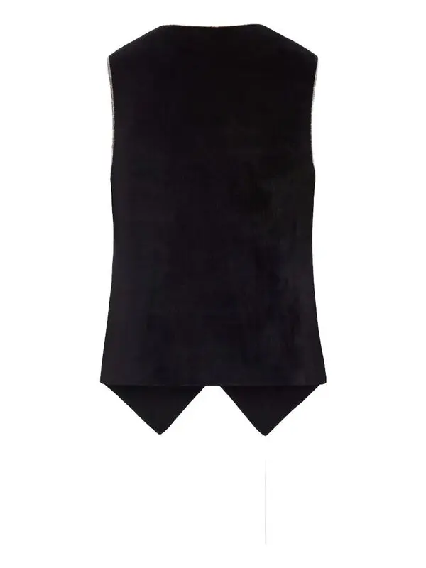 Giorgio Armani Chain-trim Double-breasted Waistcoat - Black