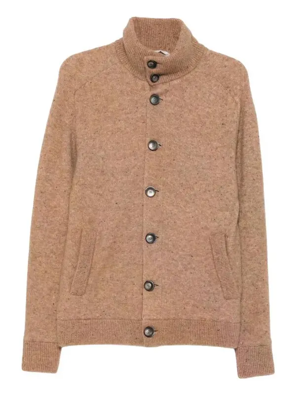 Herno Button-fastening High-neck Cardigan - Brown