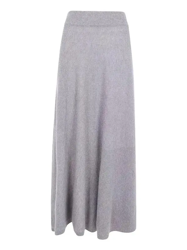 Emporio Armani Fine-knit Flared Midi Skirt - Grey