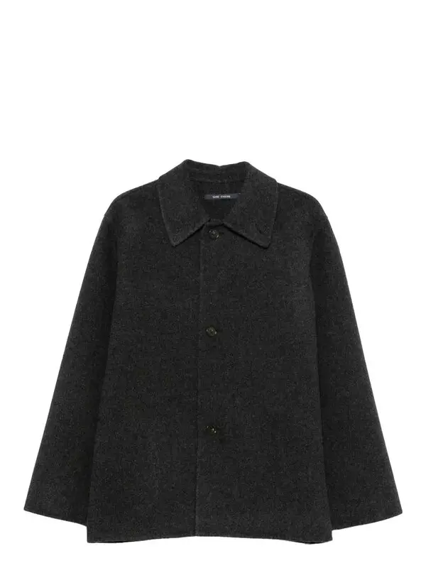 Sofie D'hoore Cousin Melange-effect Single-breasted Coat - Grey