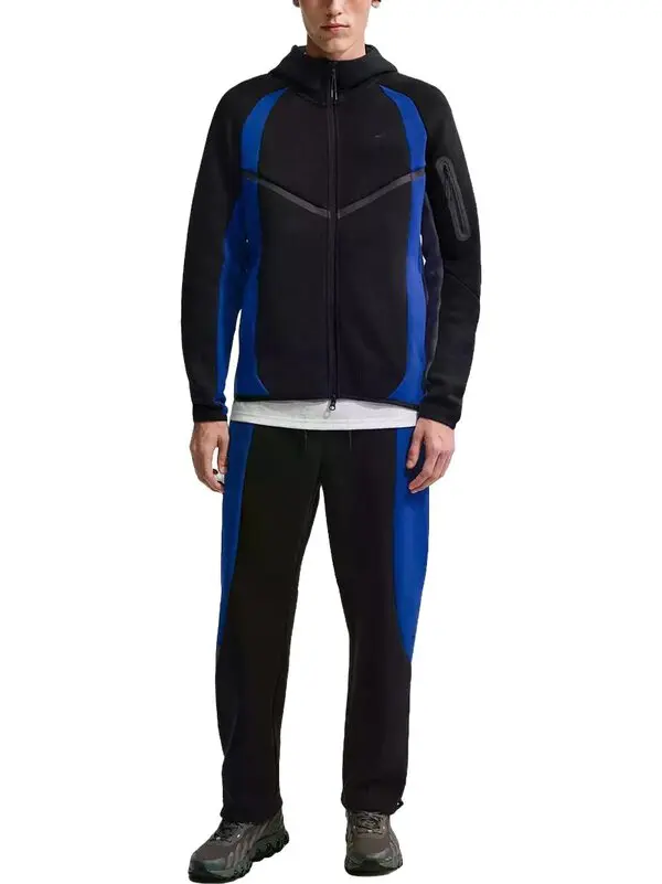 Nike Tech Color-block Full-zip Fleece Windrunner Jacket - Black