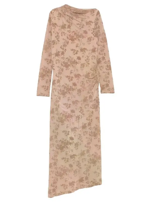 Imperial Floral-print Ruched Maxi Dress - Neutrals