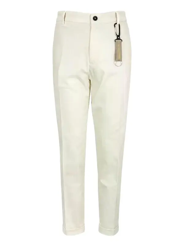 MANUEL RITZ Logo-detail Turn-up Trousers - Neutrals