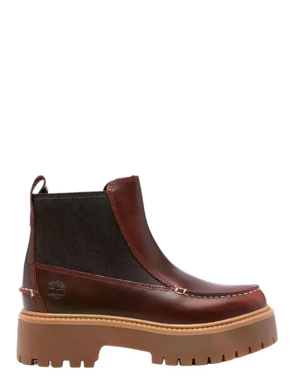 Timberland Leather Platform Boots - Red