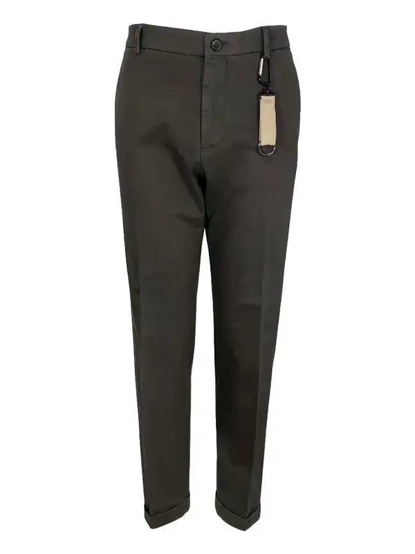 MANUEL RITZ Carabiner-detail Turn-up Trousers - Brown