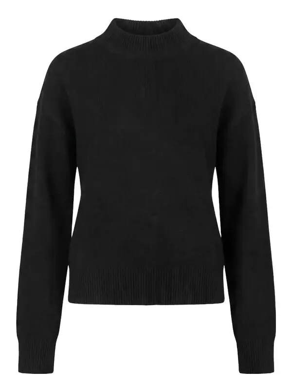 Pinko High-neck Logo-patch Sweater - Black