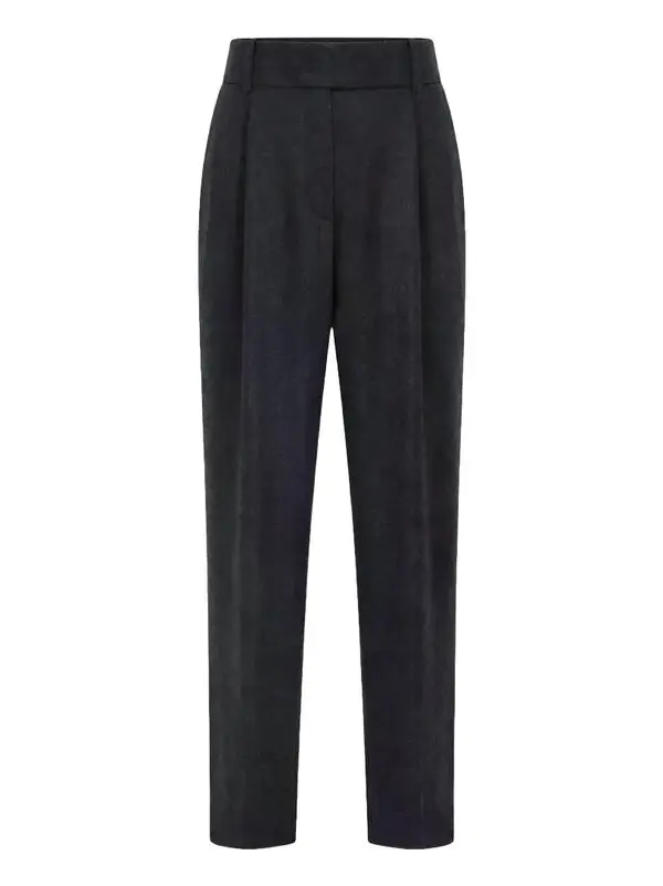 Giorgio Armani Pleated Wool Trousers - Grey
