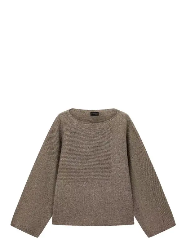 Emporio Armani Fine-knit Drop-shoulder Sweater - Grey