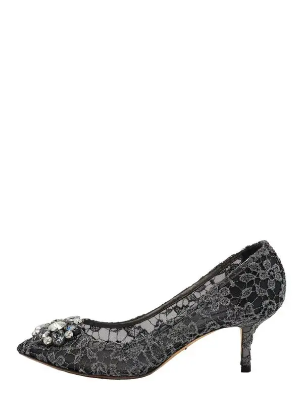 Dolce & Gabbana Taormina Crystal-embellished Pumps - Grey