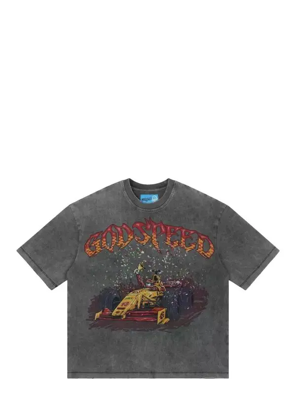 GODSPEED F1 Dreams Graphic-print Washed T-shirt - Grey