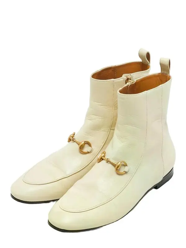 Gucci Jordaan Horsebit Ankle Boots - Neutrals