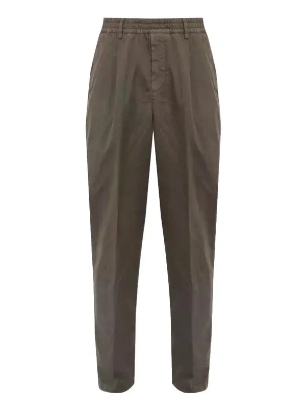 Eleventy Pleated Straight-leg Trousers - Grey