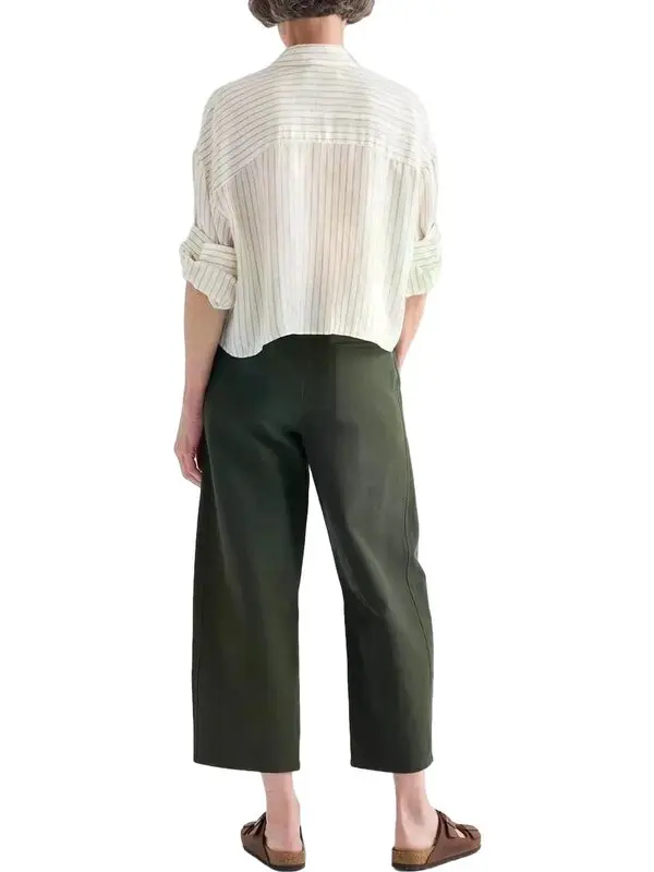 TWP Striped Cropped Shirt - Neutrals