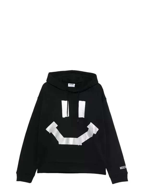 Moschino Tape-motif Hoodie - Black