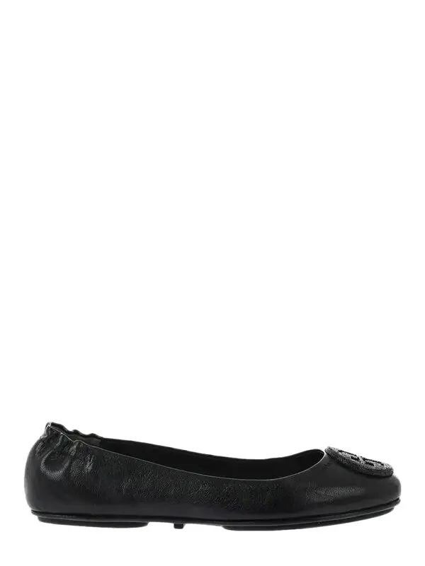 Tory Burch Crystal-embellished Logo-patch Ballet Flats - Black