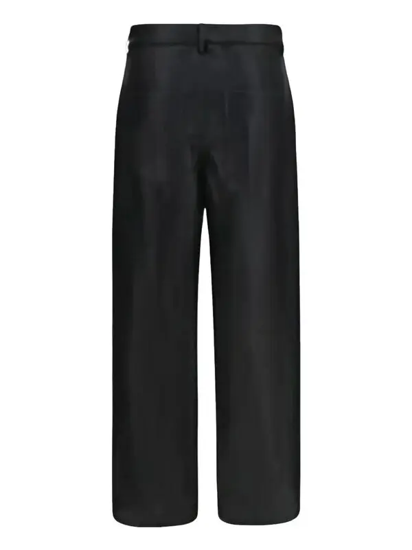 KRISTINA TI Pleated Wide-leg Trousers - Black