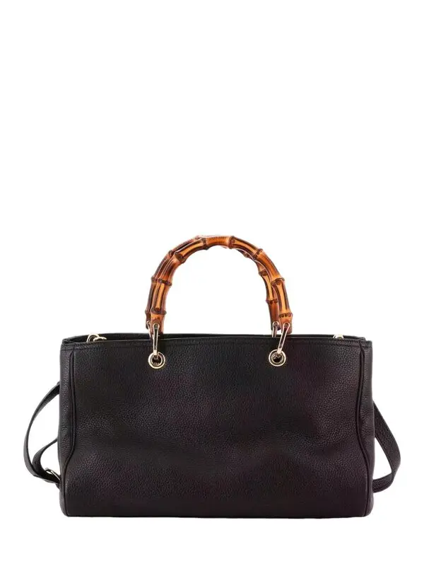 Gucci Leather Bamboo Shopper Medium Tote Bag - Brown