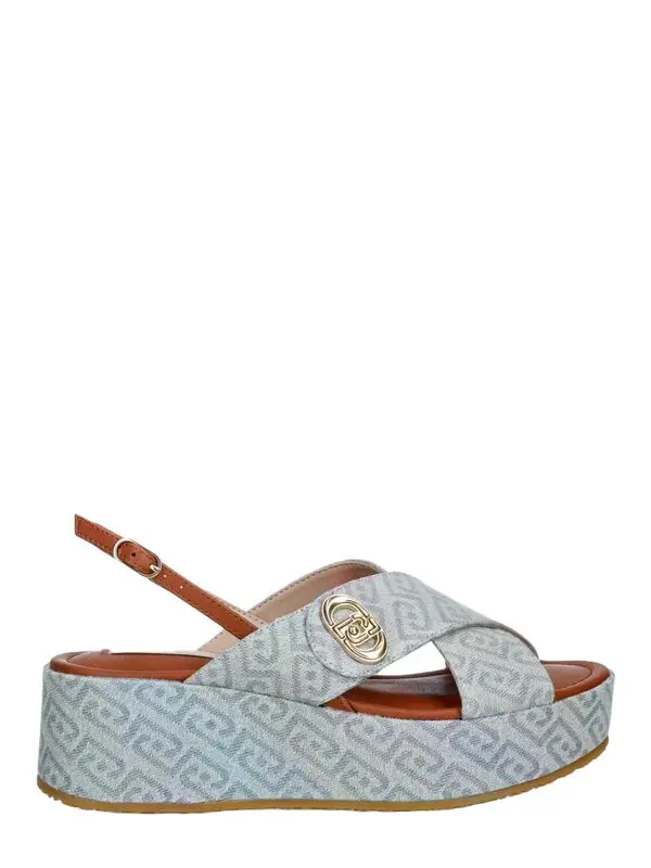 Liu Jo Monogram-pattern Platform Sandals - Blue