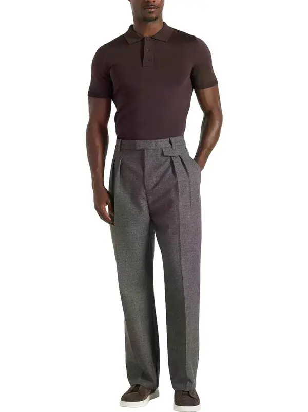 Manière De Voir Pierre In Dark Twin-pleat Tailored Pants - Grey
