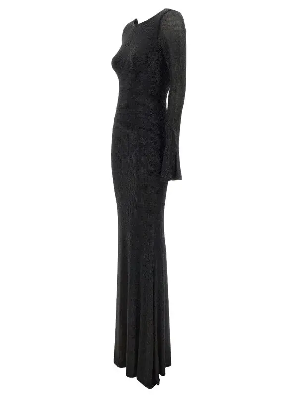 TWENTY FOURHAITCH Algedi Rhinestone-embellished Maxi Dress - Black
