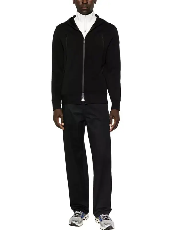 Moncler Zip-up Hooded Sweatshirt - Black
