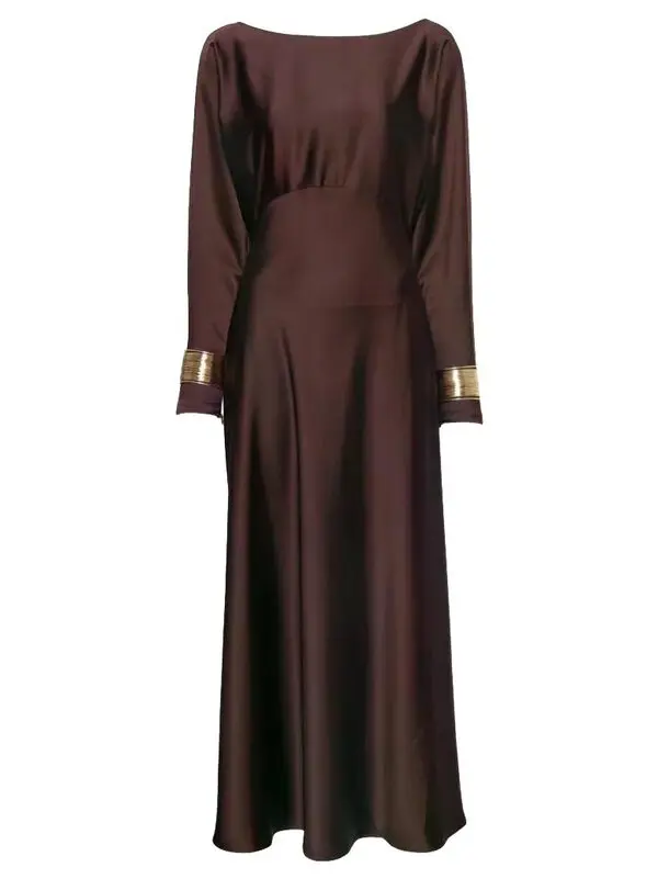 Imperial V-back Maxi Dress - Brown