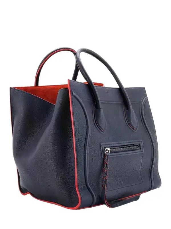Celine Grainy Leather Mini Tote Bag - Blue