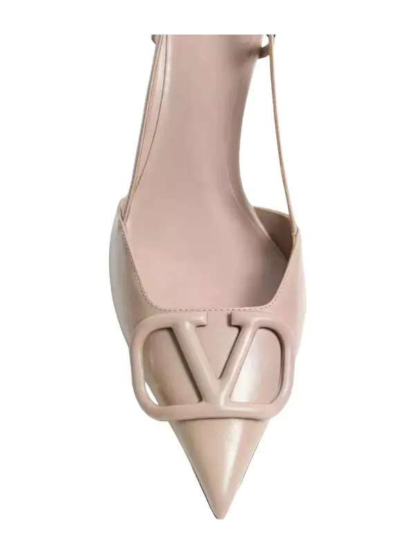 Valentino Garavani Vlogo Signature Calfskin Slingback Pumps - Neutrals