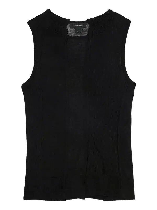 Marc Jacobs Sheer-panelled Knit Tank Top - Black