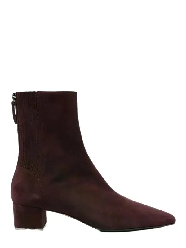AQUAZZURA Saint Honoré Suede Ankle Boots - Red