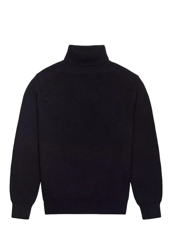 SEBAGO High-neck Ribbed Sweater - Blue