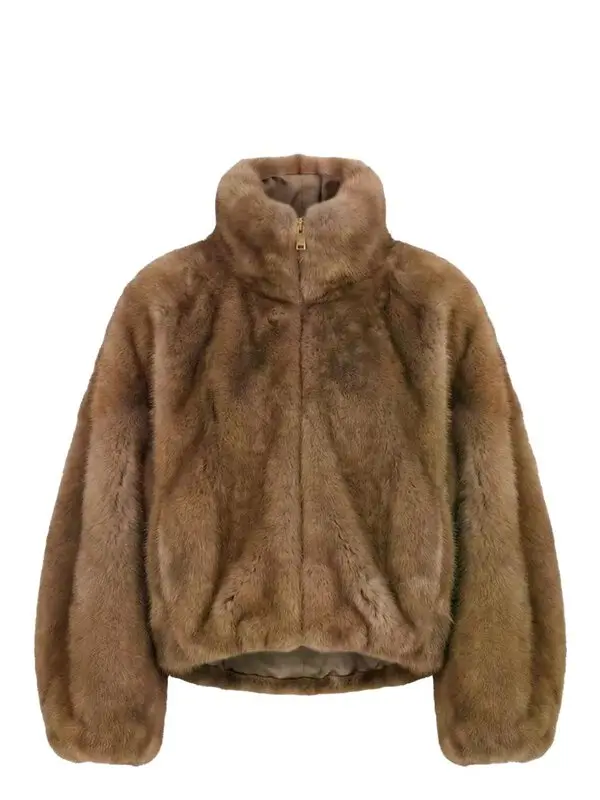 DARKPARK Celine Faux-fur Funnel-neck Jacket - Brown