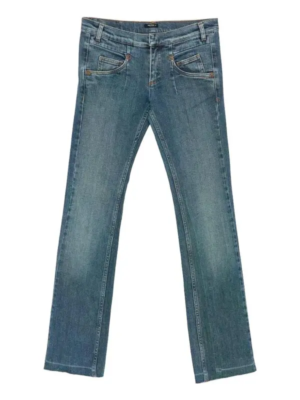 Miu Miu Raw-hem Denim Jeans - Blue